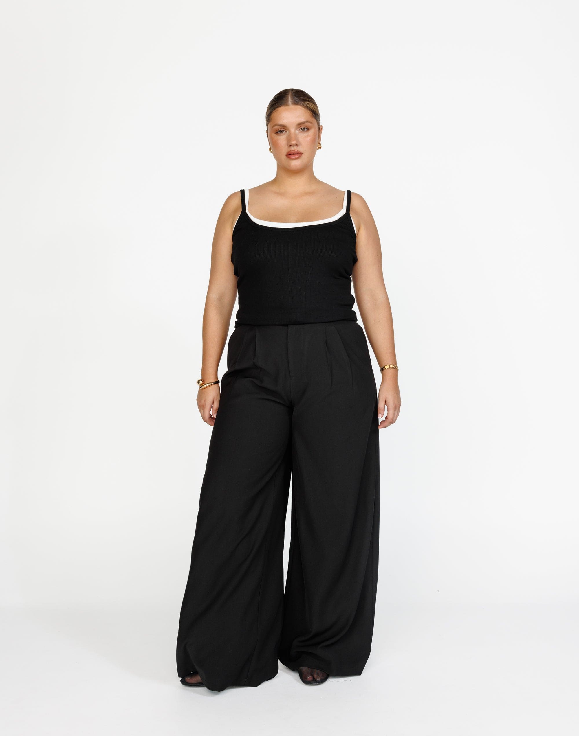 Bethany Pants (Black) | CHARCOAL Exclusive - High Rise Wide Leg Pant