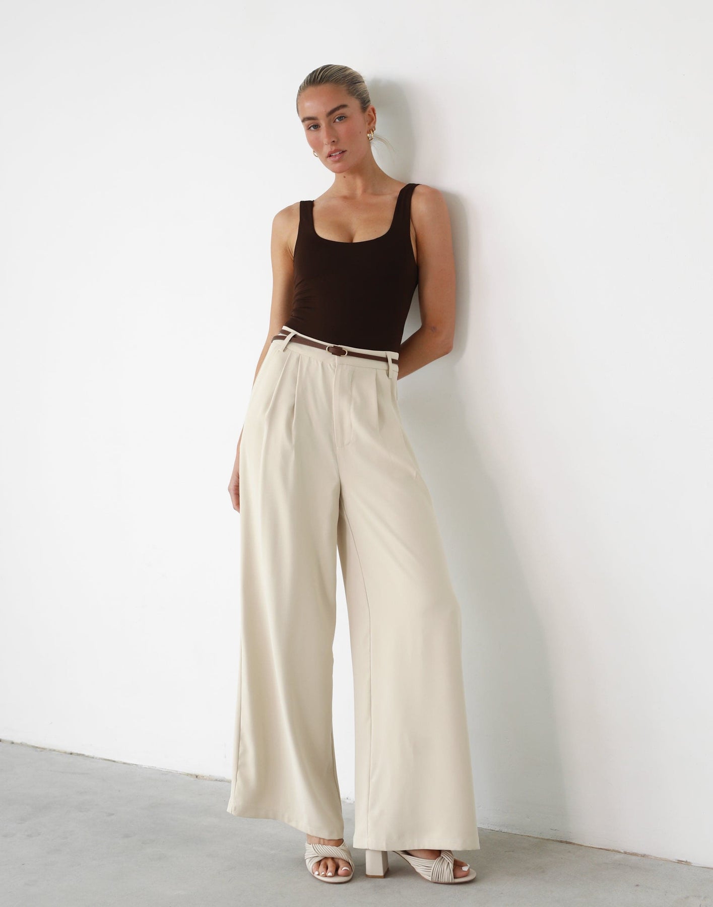 Blair Belt (Cocoa) - Thin Brown Faux Leather Belt – CHARCOAL