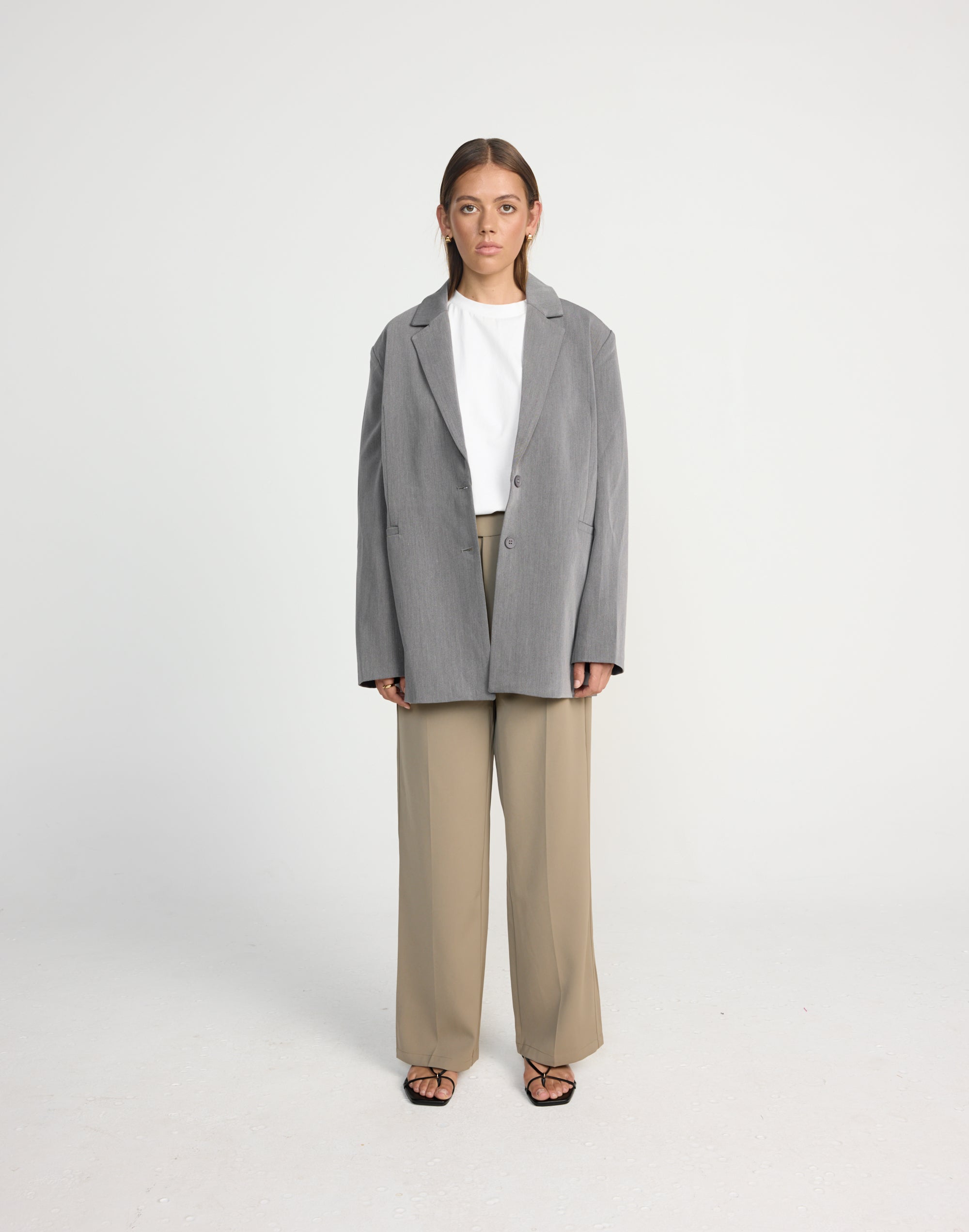 Neva Pants (Mushroom) - Petite - CHARCOAL EXCLUSIVE - Straight Leg Mid ...